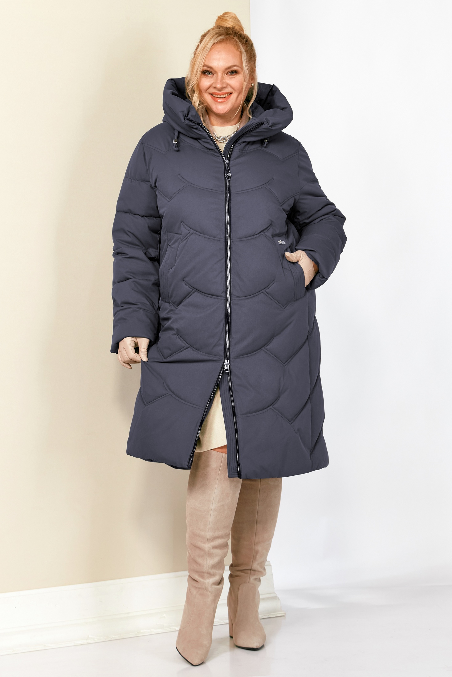 Пальто 2206 графит Shetti купить в интернет магазине | в наличии